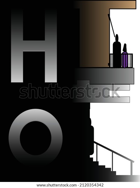 Illustration Image Word Hotel Stock Vector (Royalty Free) 2120354342 ...