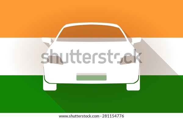 Illustration India Flag Icon Car Stock Vector (Royalty Free) 281154776 ...