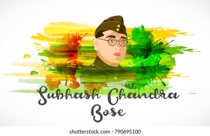 Illustration Indian Background Netaji Subhash Chandra Stock Vector ...