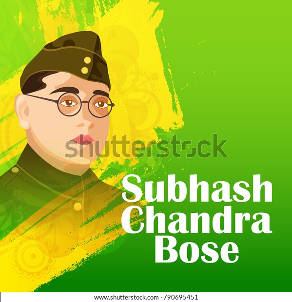 Illustration Indian Background Netaji Subhash Chandra Stok Vektör ...