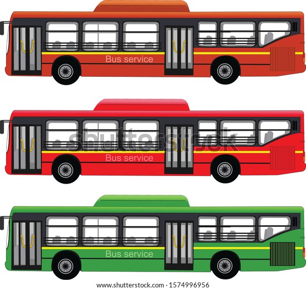 Illustration Indian Bus Side View Stock Vector (Royalty Free) 1574996956