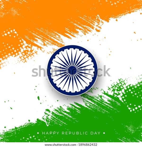 Illustration Indian Flag Paint Brush Style Stock Vector (Royalty Free ...