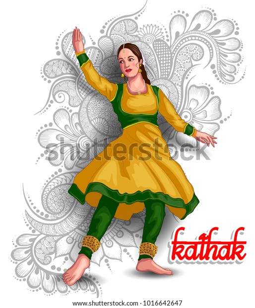 Illustration Indian Kathak Dance Form 库存矢量图（免版税）1016642647 | Shutterstock