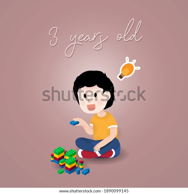 Illustration Infant 3 Years Old Child Stock Vector (Royalty Free ...