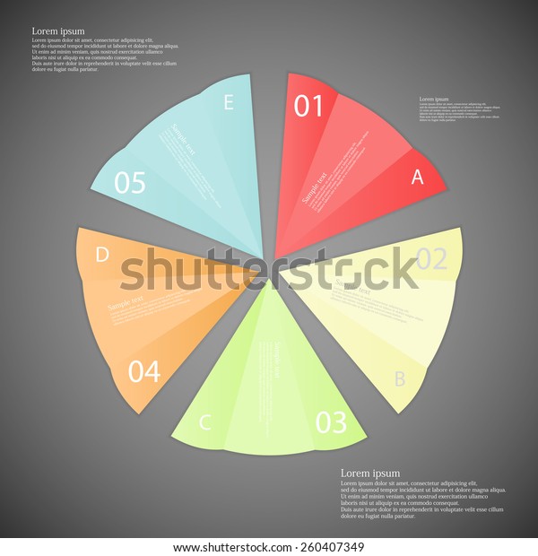Illustration Infographic Five Folded Paper Pieces Stock Vector (Royalty ...