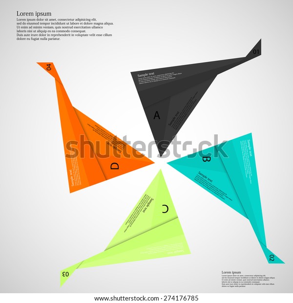 Illustration Infographic Four Folded Paper Pieces Stock Vector (Royalty ...