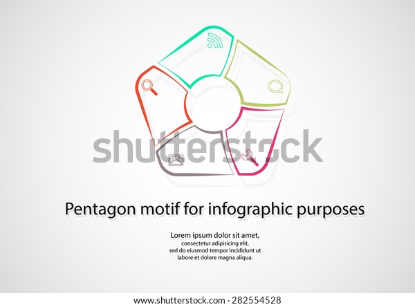 Illustration Infographic Pentagon Shape Rounded Corners Stock Vector ...