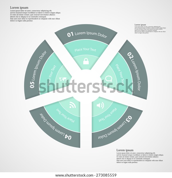 Illustration Infographic Rounded Shape Divided Five Stock Vector ...