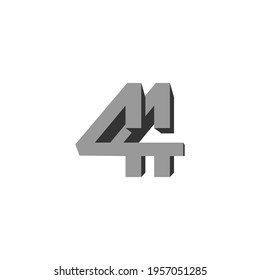 Illustration Initial Numbers 44 Logo Icon Stock Vector (Royalty Free ...