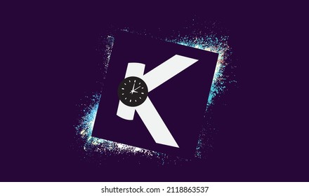 Illustration Inside Creative Letter K Clock Stock Vector (Royalty Free ...