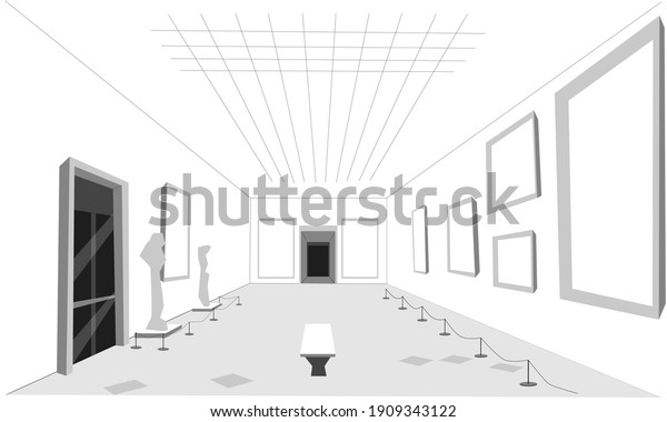 Illustration Interior Museum Empty Picture Frames Stock Vector (Royalty ...