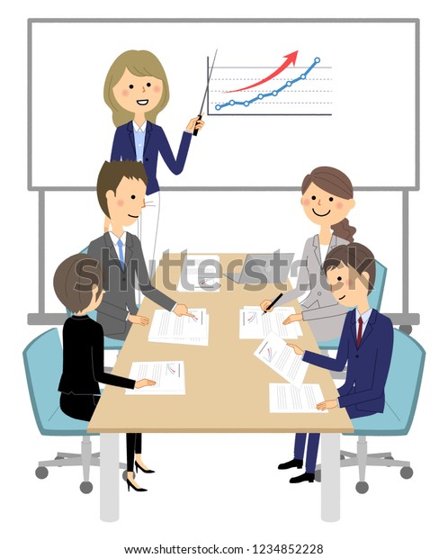 Illustration Internal Meeting Stock Vector (Royalty Free) 1234852228 ...