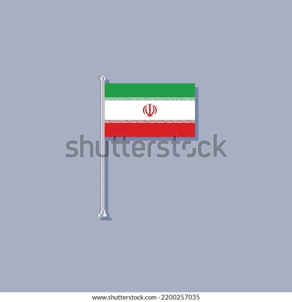 Illustration Iran Flag Template Stock Vector (Royalty Free) 2200257035 ...