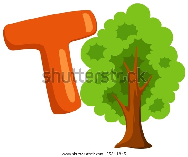 Illustration Isolated Alphabet T Tree On Stock Vector (Royalty Free ...