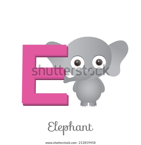 Illustration Isolated Animal Alphabet E Elephant Stock Vector (Royalty ...