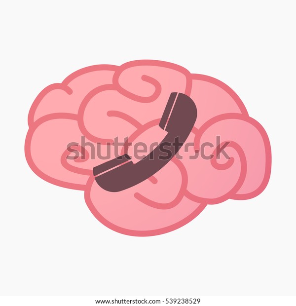 Illustration Isolated Brain Phone Stock Vector (Royalty Free) 539238529 ...