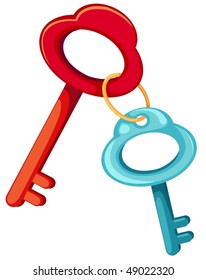 Illustration Isolated Cartoon Key On White Stock Vector (Royalty Free ...