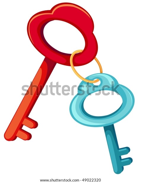 Illustration Isolated Cartoon Key On White Stock Vector (Royalty Free ...