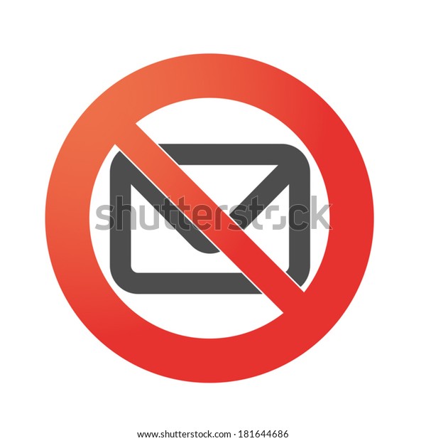 Illustration Isolated Forbidden Signal Mail Icon Stock Vector (Royalty ...