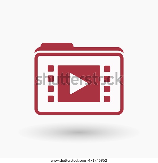 Illustration Isolated Line Art Folder Icon Stock Vector (Royalty Free ...