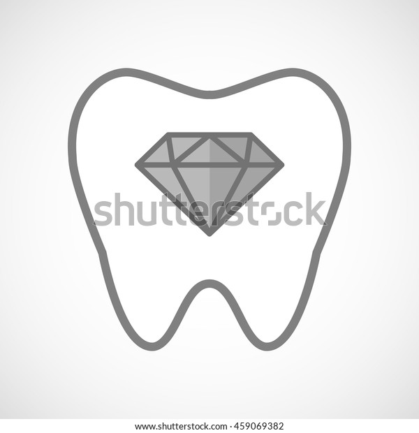 Illustration Isolated Line Art Tooth Icon Stock Vector (Royalty Free ...