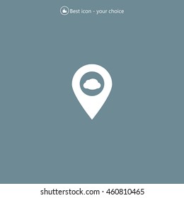 Illustration Isolated Map Mark Cloud Icon Stock Vector (Royalty Free ...