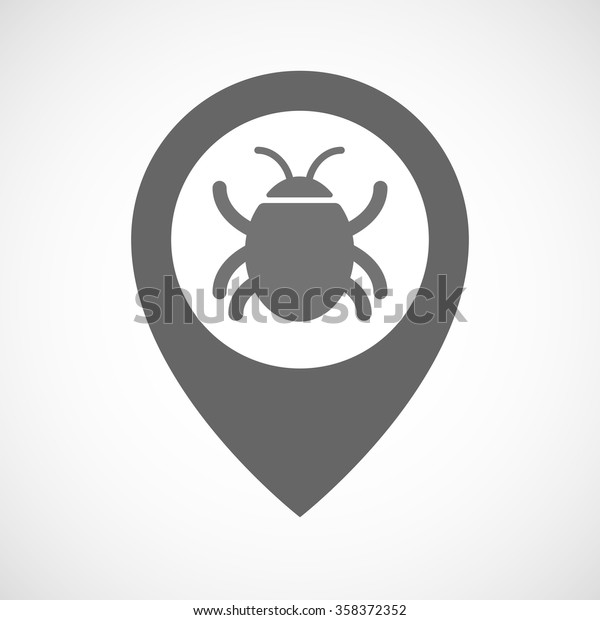 Illustration Isolated Map Marker Bug Stock Vector (Royalty Free ...