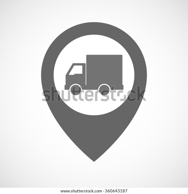 Illustration Isolated Map Marker Delivery Truck Stock Vector (Royalty ...