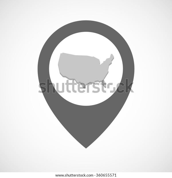 Illustration Isolated Map Marker Map Usa Stock Vector (Royalty Free ...