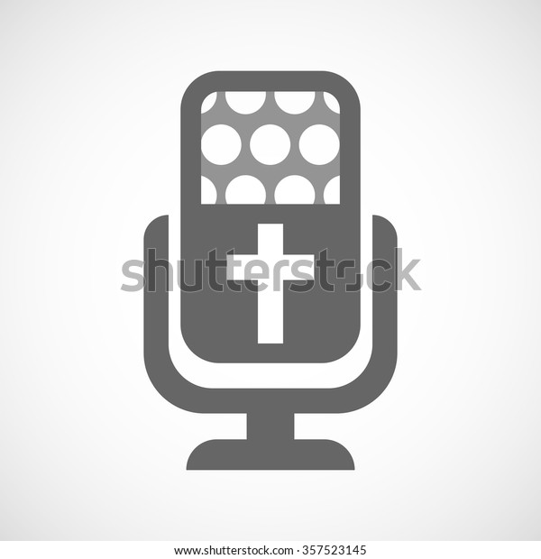 Illustration Isolated Microphone Icon Christian Cross Stock Vector ...