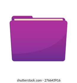 Vektor Stok Illustration Isolated Purple Folder Icon (Tanpa Royalti ...