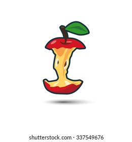 Red Apple Core Cartoon Isolated Vector: เวกเตอร์สต็อก (ปลอดค่าลิขสิทธิ์ ...