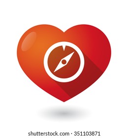 Illustration Isolated Red Heart Compass Stock Vector (Royalty Free ...