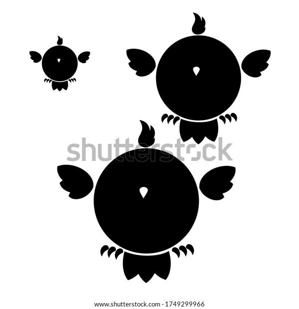 Illustration Isolated Silhouette Circular Bird On Stock Vector (Royalty ...