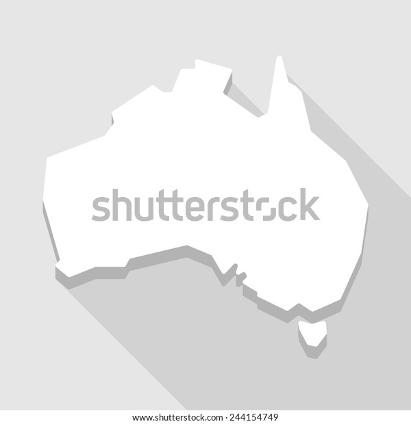 Illustration Isolated White Australia Map Icon Stock Vector (Royalty ...