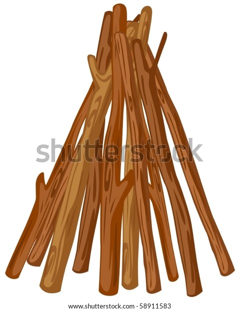 Illustration Isolated Wood Stack On White Stock Vector (Royalty Free ...