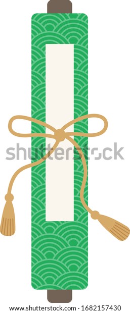 Illustration Japanese Scroll Illustration Hanging Scroll Stock Vector ...