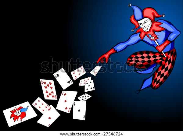 Illustration Joker Throwing Cards 스톡 벡터(로열티 프리) 27546724 | Shutterstock