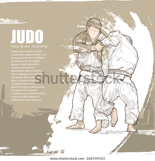 Illustration Judo Hand Drawn Stock Vector (Royalty Free) 266544161 ...