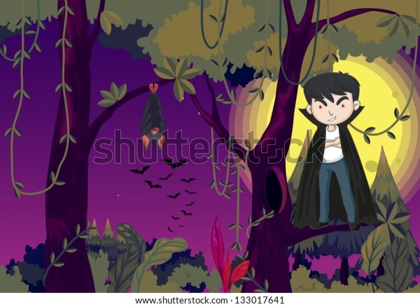 Illustration Jungle Vampire Stock Vector (Royalty Free) 133017641 ...