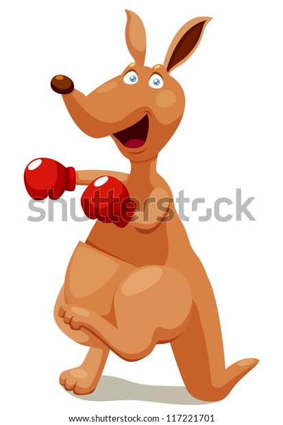 Illustration Kangaroo Boxing Cartoon Stock Vector (Royalty Free) 117221701
