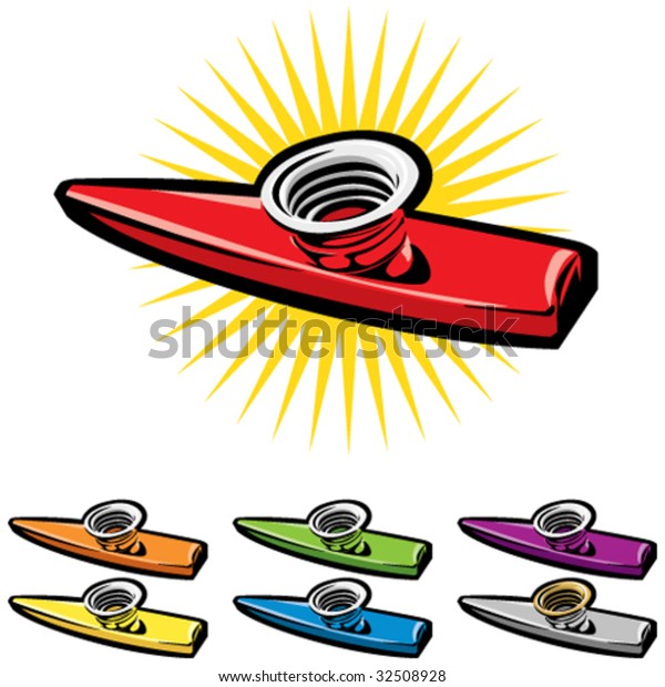 Illustration Kazoo Many Colors Stock Vector (Royalty Free) 32508928
