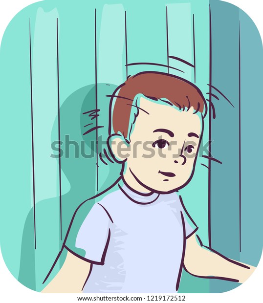 Illustration Kid Boy Banging His Head Stock Vector (Royalty Free ...