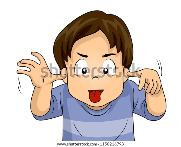 Illustration Kid Boy Hands Ears Making 库存矢量图（免版税）1150216793 | Shutterstock