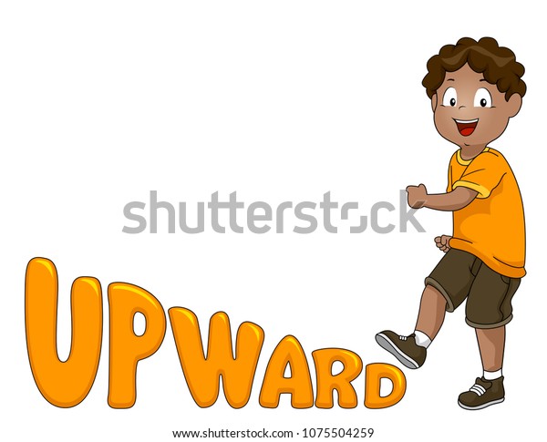 Illustration Kid Boy Moving Upwards Upward Stock Vector (Royalty Free ...