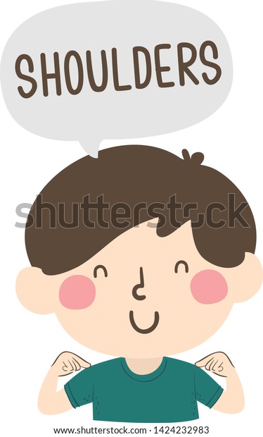 Illustration Kid Boy Pointing Saying Shoulders Stock Vector (Royalty ...