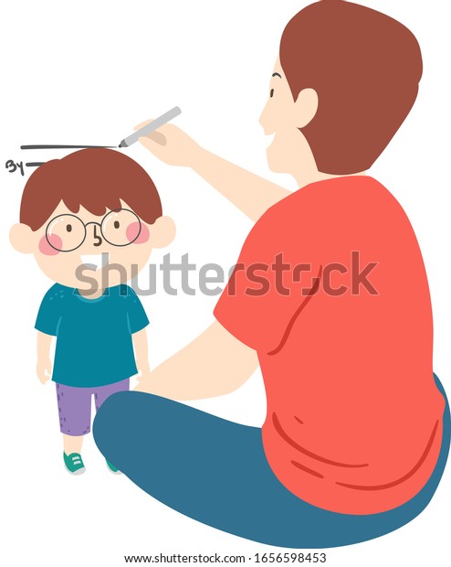 Illustration Kid Boy Standing Straight Man Stock Vector (Royalty Free ...