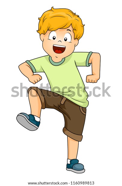 Illustration Kid Boy Stomping His Right: vetor stock (livre de direitos ...