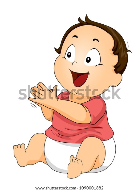 Illustration Kid Boy Toddler Clapping His Stock Vector (Royalty Free ...