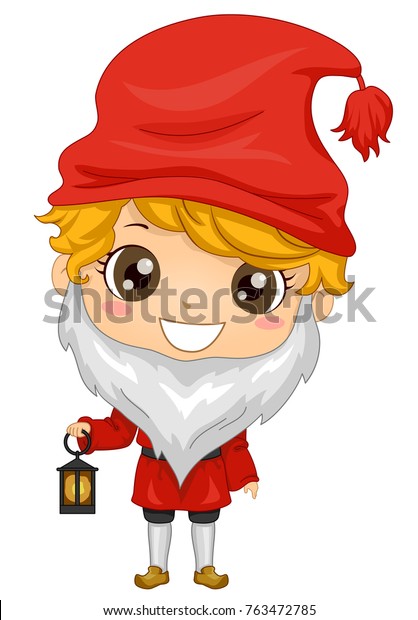 Illustration Kid Boy Wearing Tomte Costume Stock Vector (Royalty Free ...